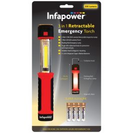 Infapower 3 in 1 Retractable Emergency Torch F050