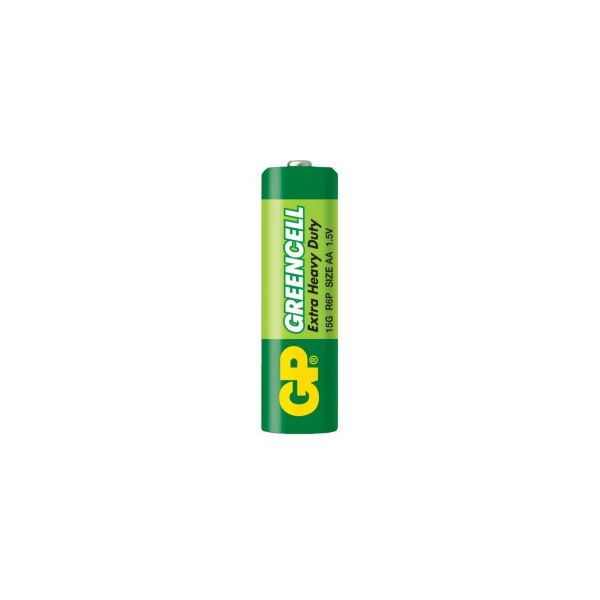 GP Greencell Zinc AA Batteries 15G R6P 1.5V Shrink Packed