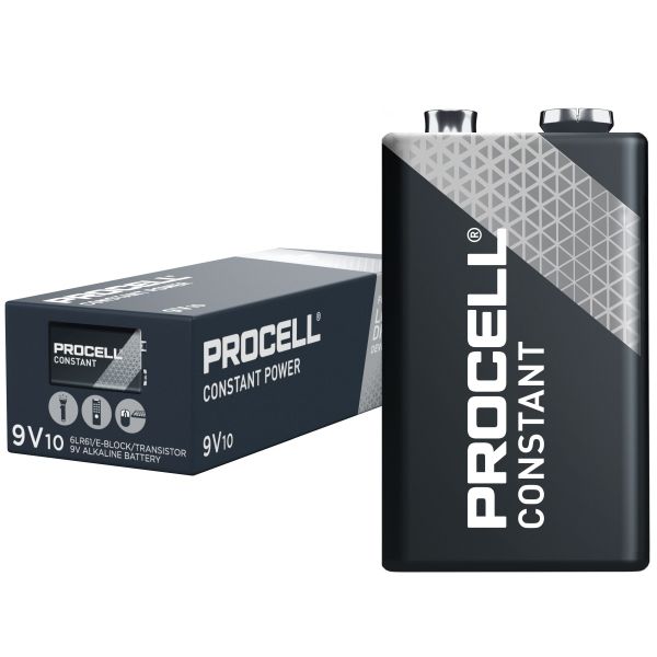 Duracell Procell Constant 9V PC1604 6LR61 Batteries | Box of 10
